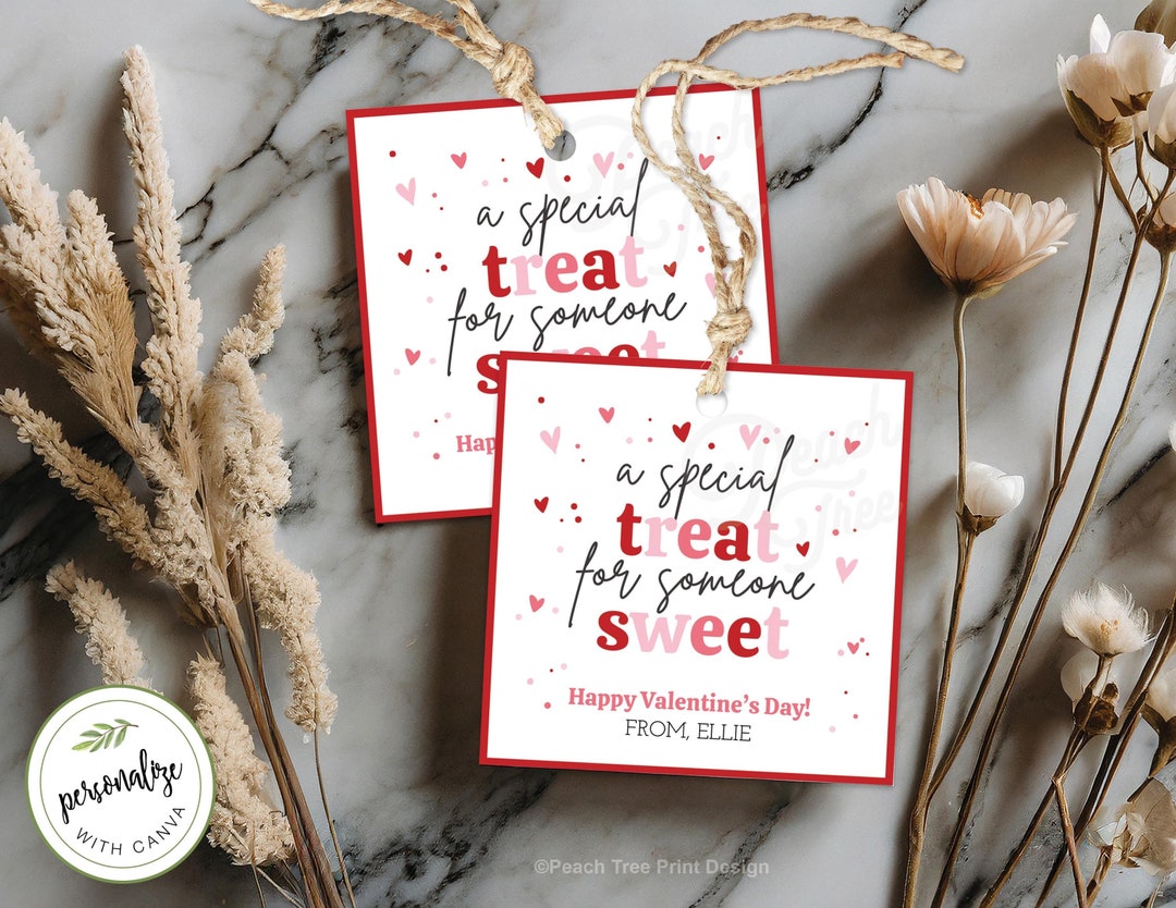 Printable Valentine Tag, Sweet Treat Tag, Valentine's Day Tag, Teacher ...