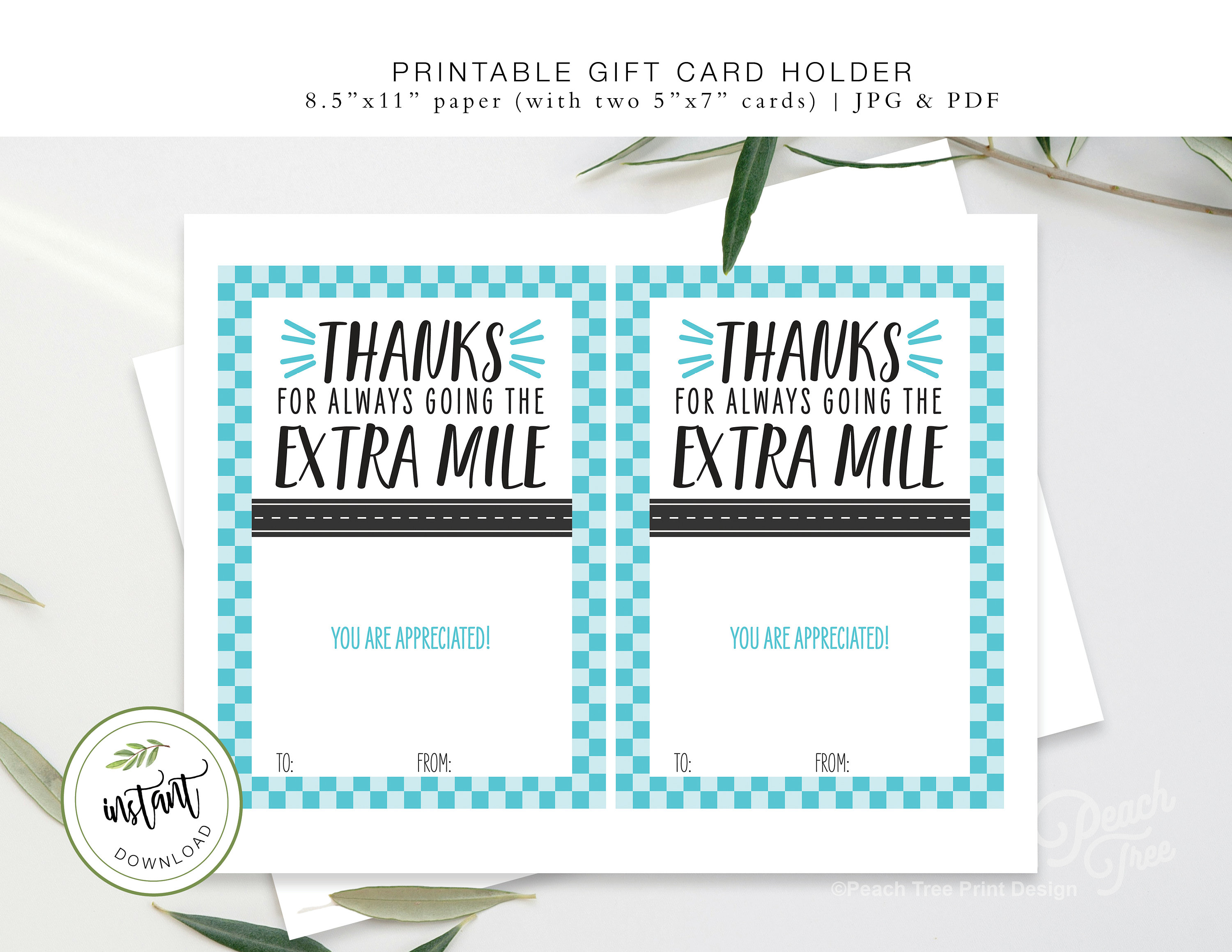 Printable Gas Gift Card Holder, Teacher Gift, Employee Thank You, Extra ...