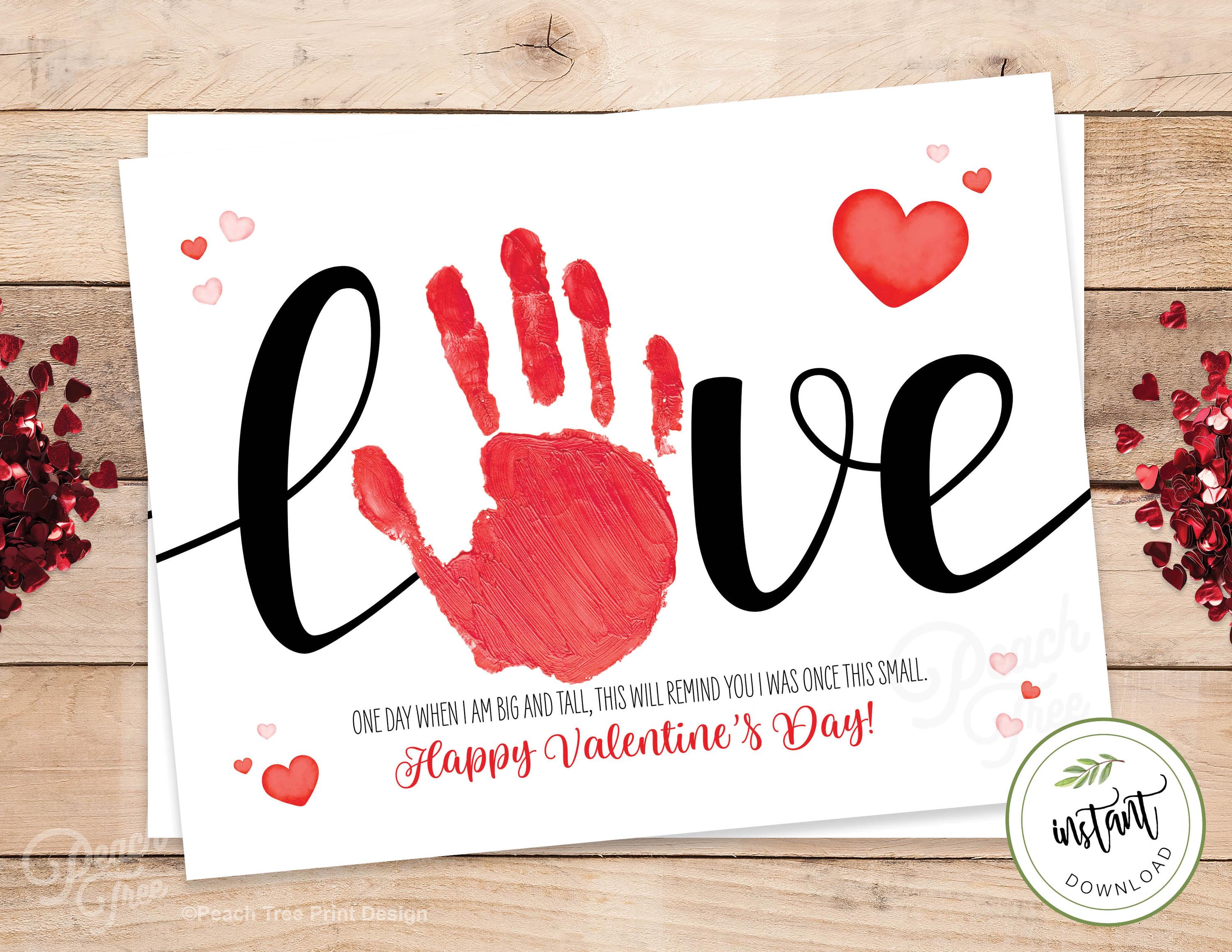 Valentines Day Handprint Craft, Valentines Craft for Kids, Valentine ...