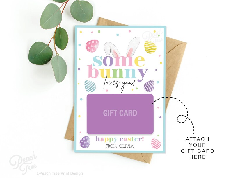Easter Gift Card Holder Printable, Some Bunny Loves You, Printable ...