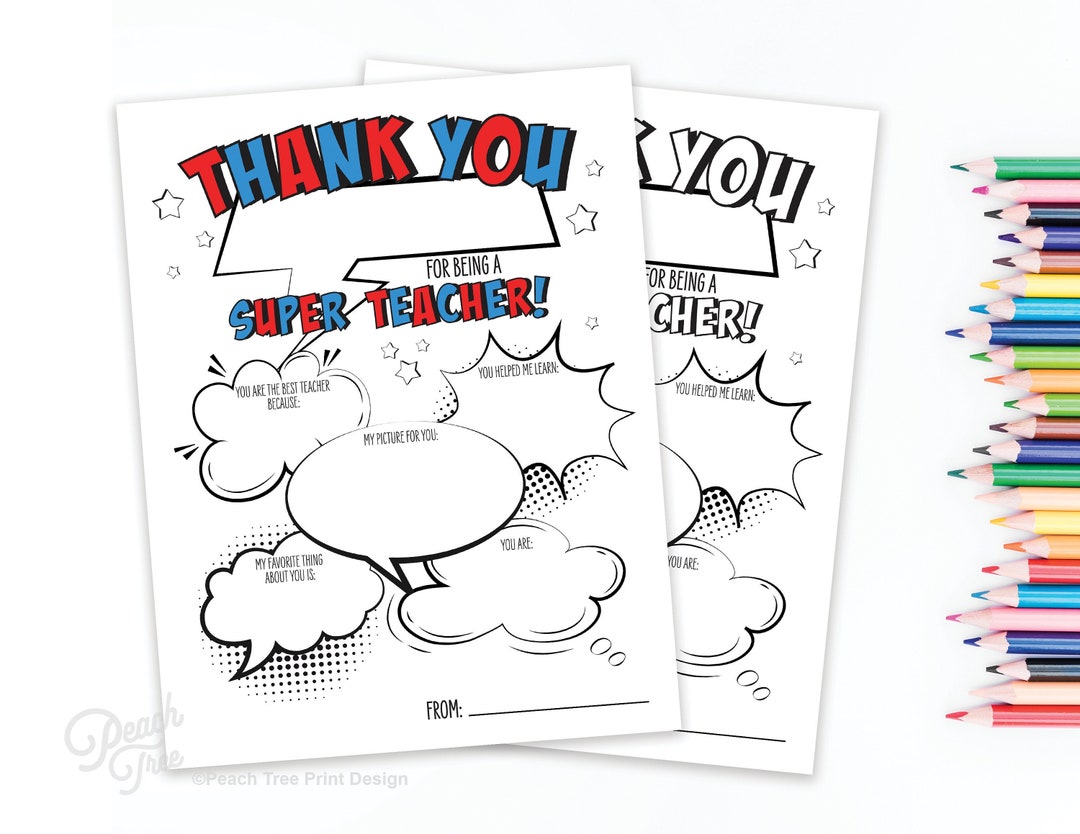 Teacher Thank You Gift | Teacher Appreciation Week Printable | Super ...