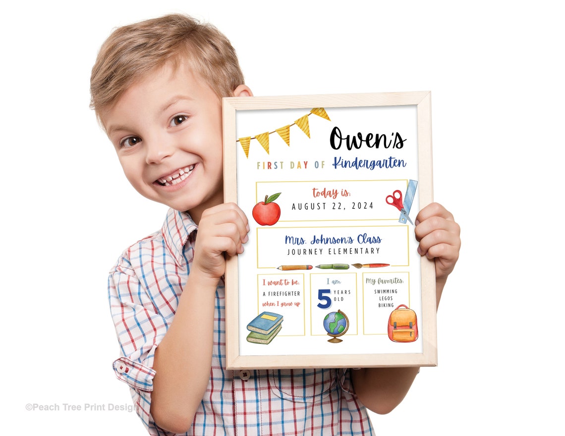 Editable First Day of School Sign, Personalized First Day of School ...