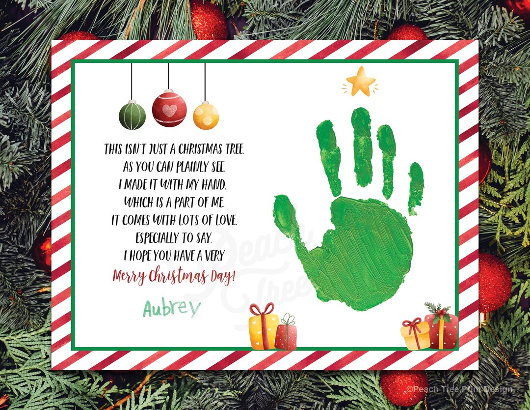 Christmas Handprint Placemat, Christmas Handprint Art, Christmas Craft ...