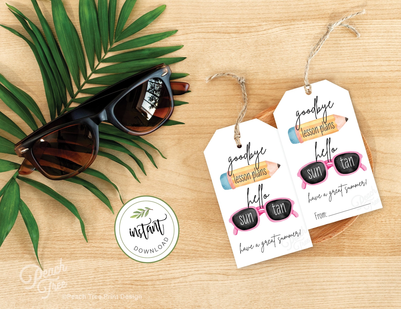 End of Year Gift Tag, Printable End of Year Teacher Gift, Goodbye ...