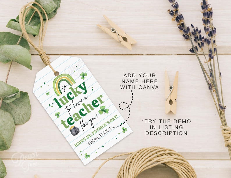 St. Patricks Day Tags for Teachers, Printable St. Patrick's Day Tags ...