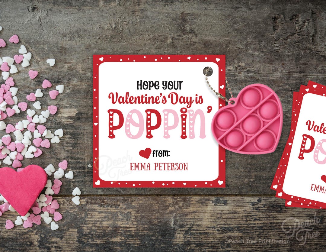 Valentine Gift Tags, Hope Your Valentine’s Day is Poppin’ Printable ...