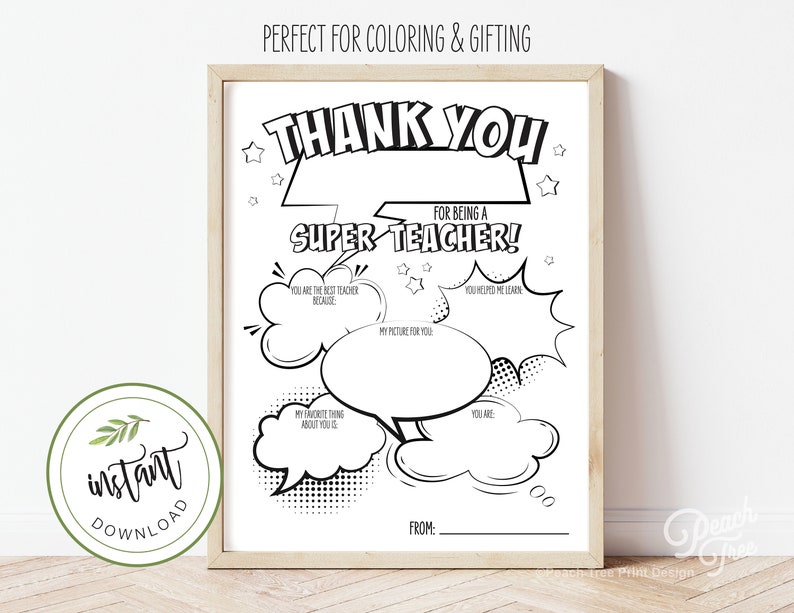 Teacher Thank You Gift | Teacher Appreciation Week Printable | Super ...