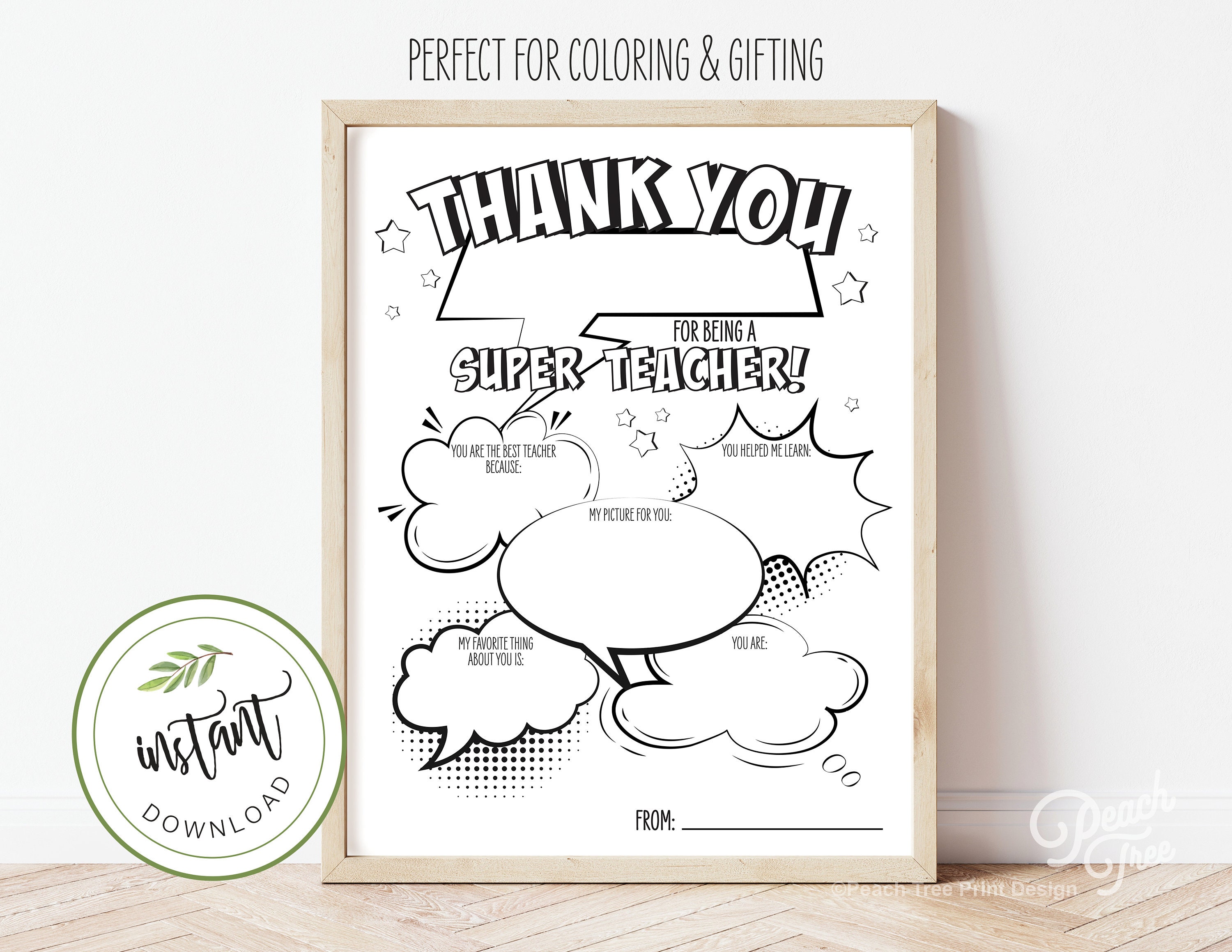 Teacher Thank You Gift Teacher Appreciation Week Printable Super Hero ...