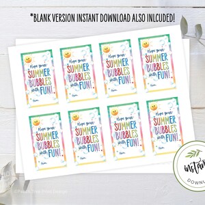 Bubble Tag End of Year | Bubble Favor Tag | Classmate Gift | Bubbles ...