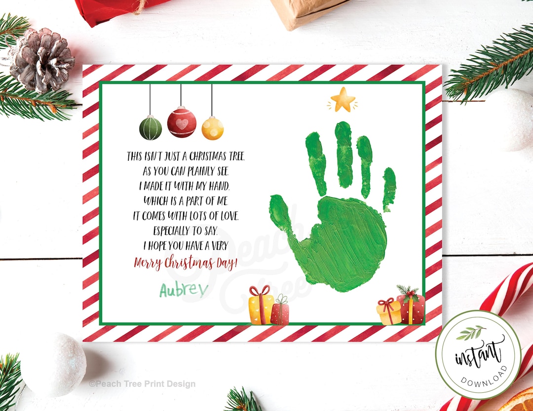 Christmas Handprint Placemat, Christmas Handprint Art, Christmas Craft ...