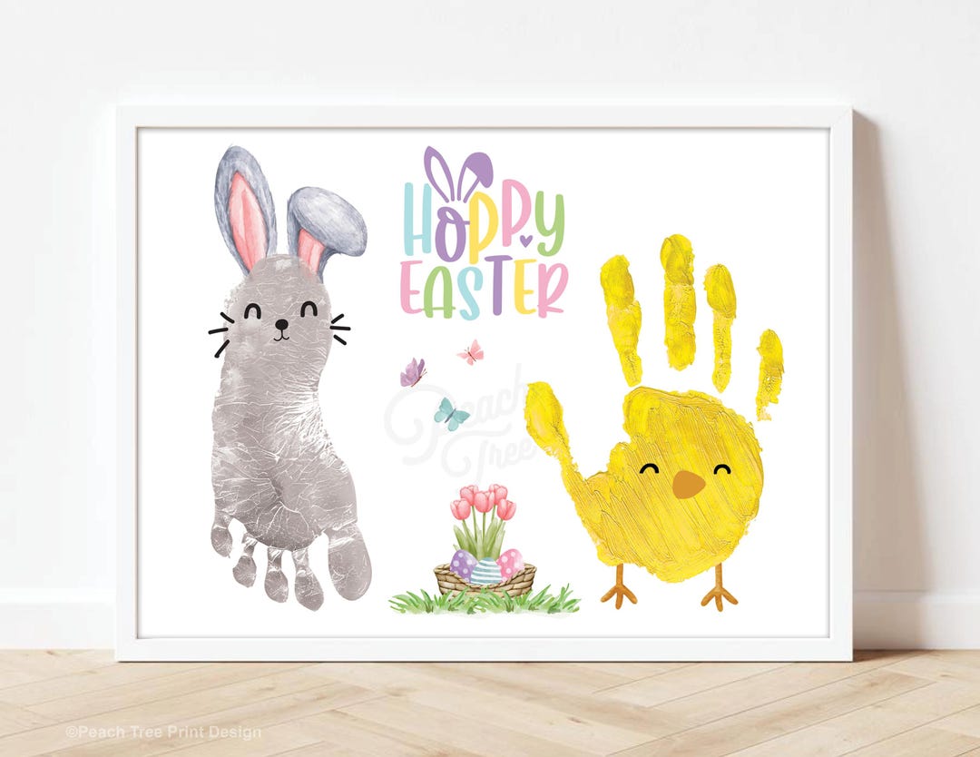 Easter Handprint Craft Printable, Easter Handprint Craft Bunny Chick ...