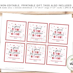 Printable Valentine Tag, Sweet Treat Tag, Valentine's Day Tag, Teacher ...