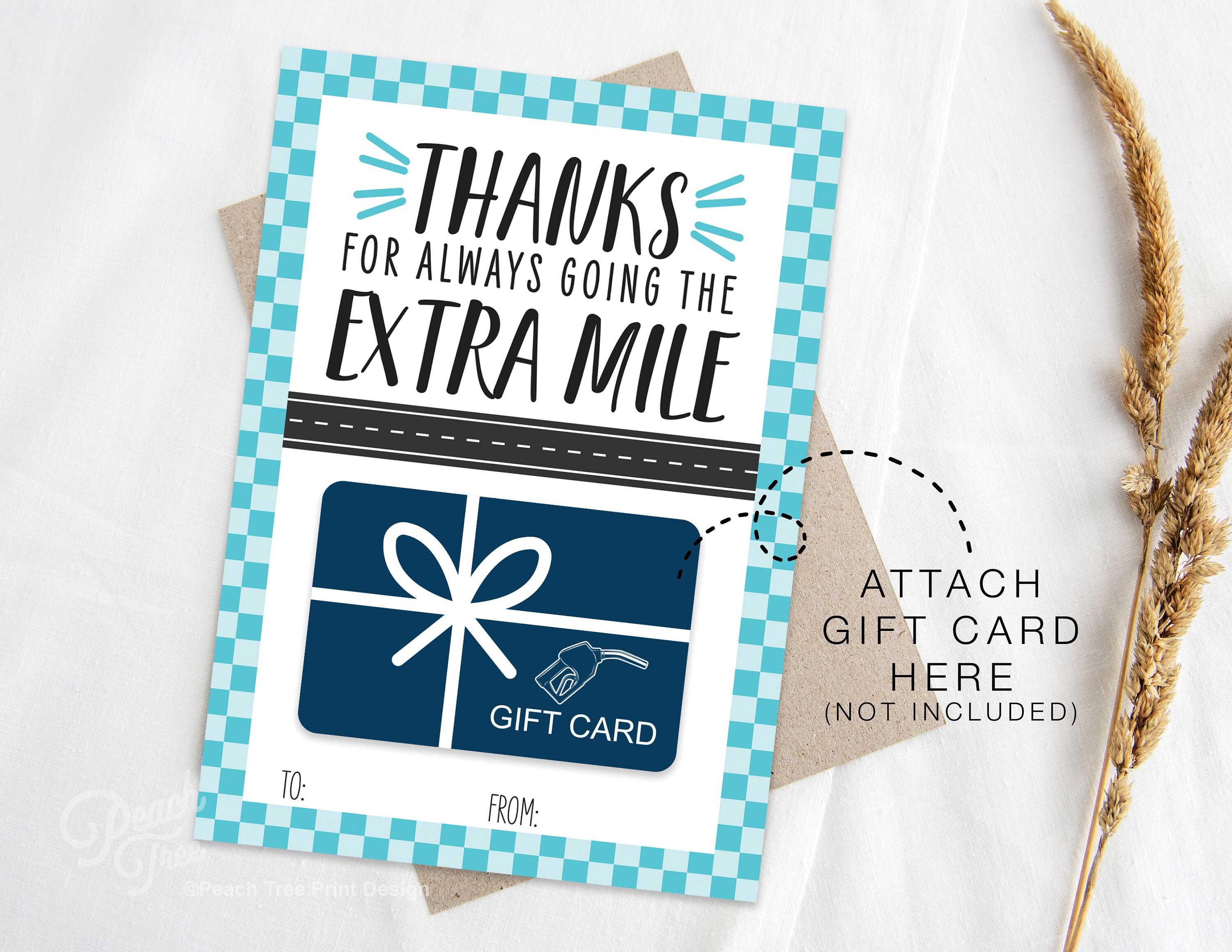 Printable Gas Gift Card Holder, Teacher Gift, Employee Thank You, Extra ...