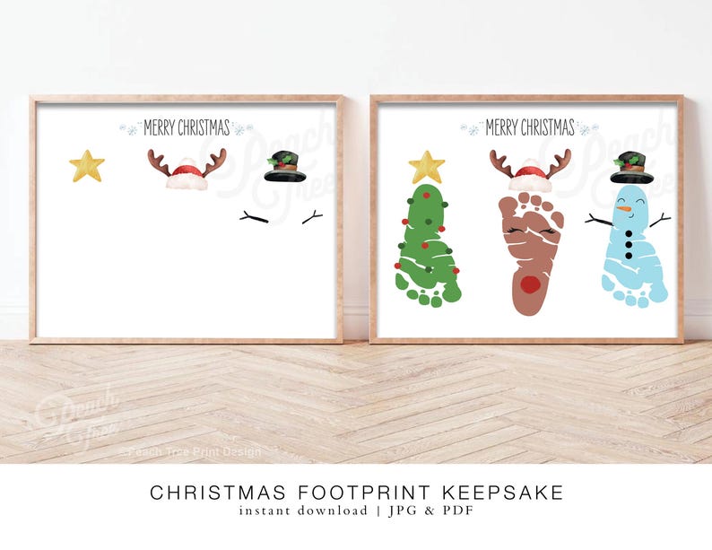 Christmas Footprint Craft, Christmas Crafts for Kids, Printable ...