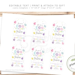 Easter Gift Tags, Easter Printable Tags, Easter Party Favor, Easter ...