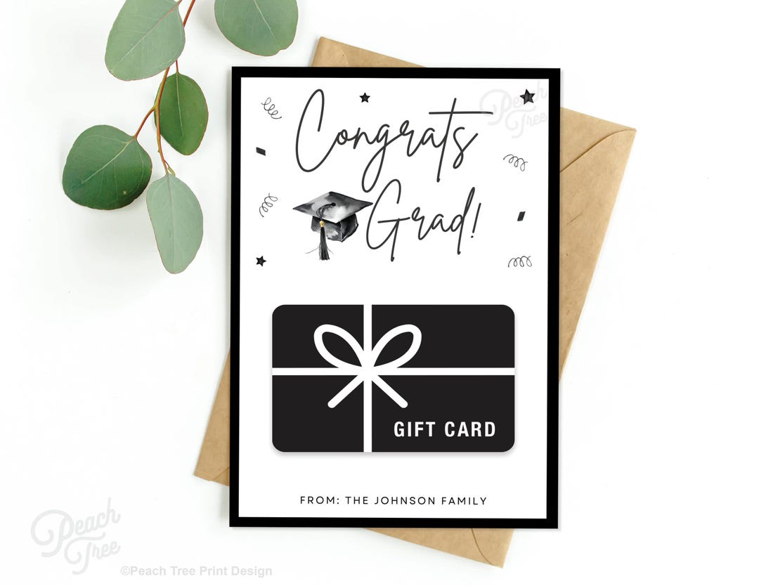 Printable Graduation Gift Card Holder, Congrats Graduation Card ...