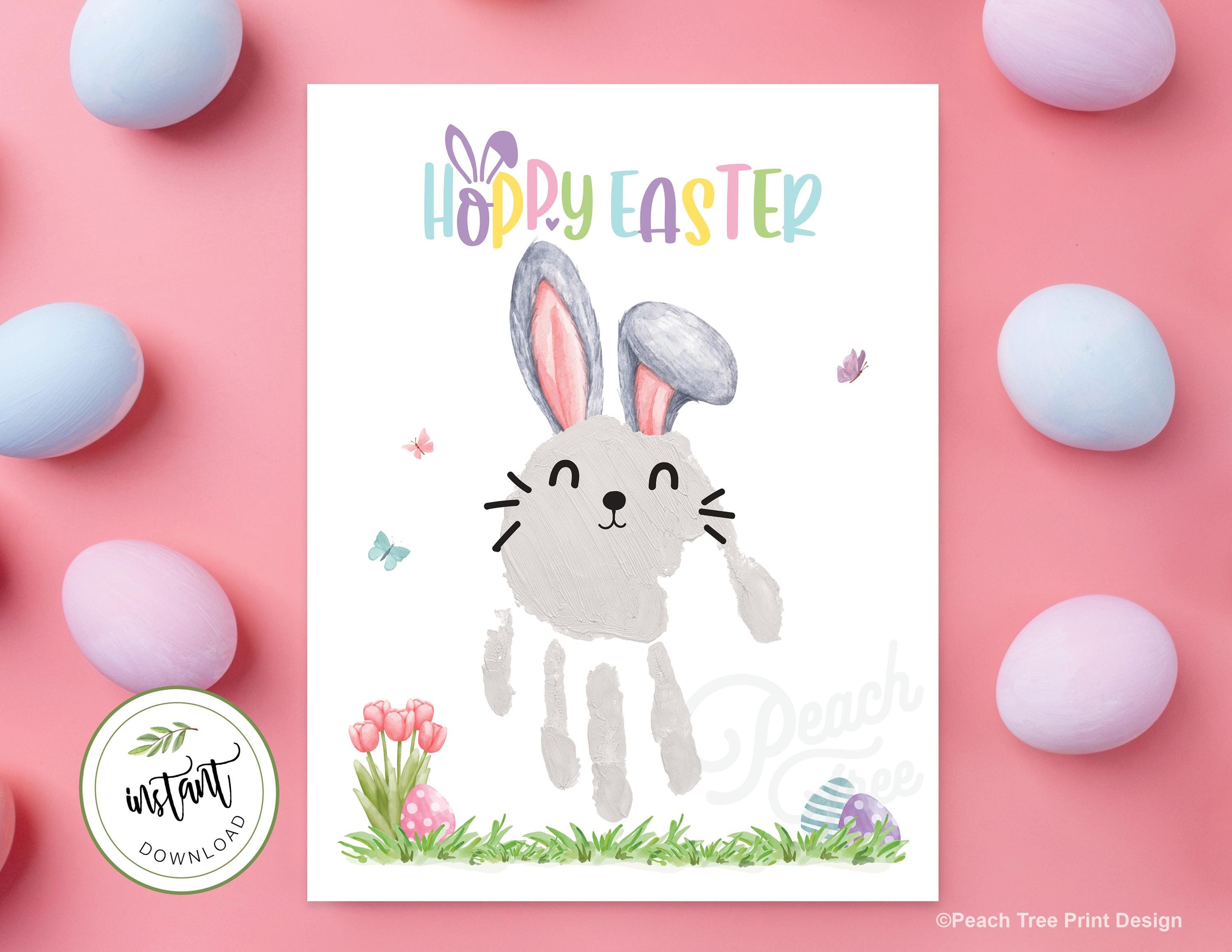 Easter Handprint Craft Printable, Easter Handprint Craft Bunny, Hoppy ...