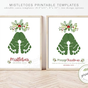 Mistletoes Print, Christmas Footprint Craft, Christmas Crafts for Kids ...