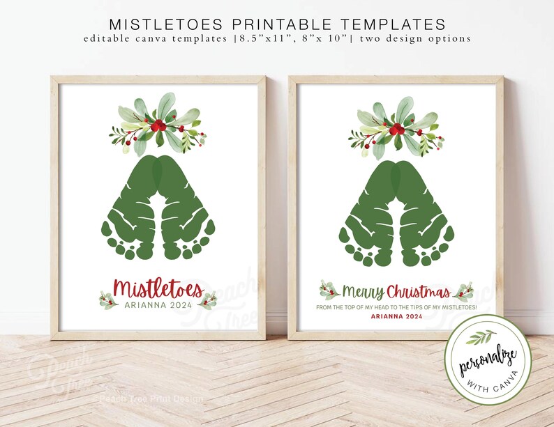 Mistletoes Print, Christmas Footprint Craft, Christmas Crafts for Kids ...