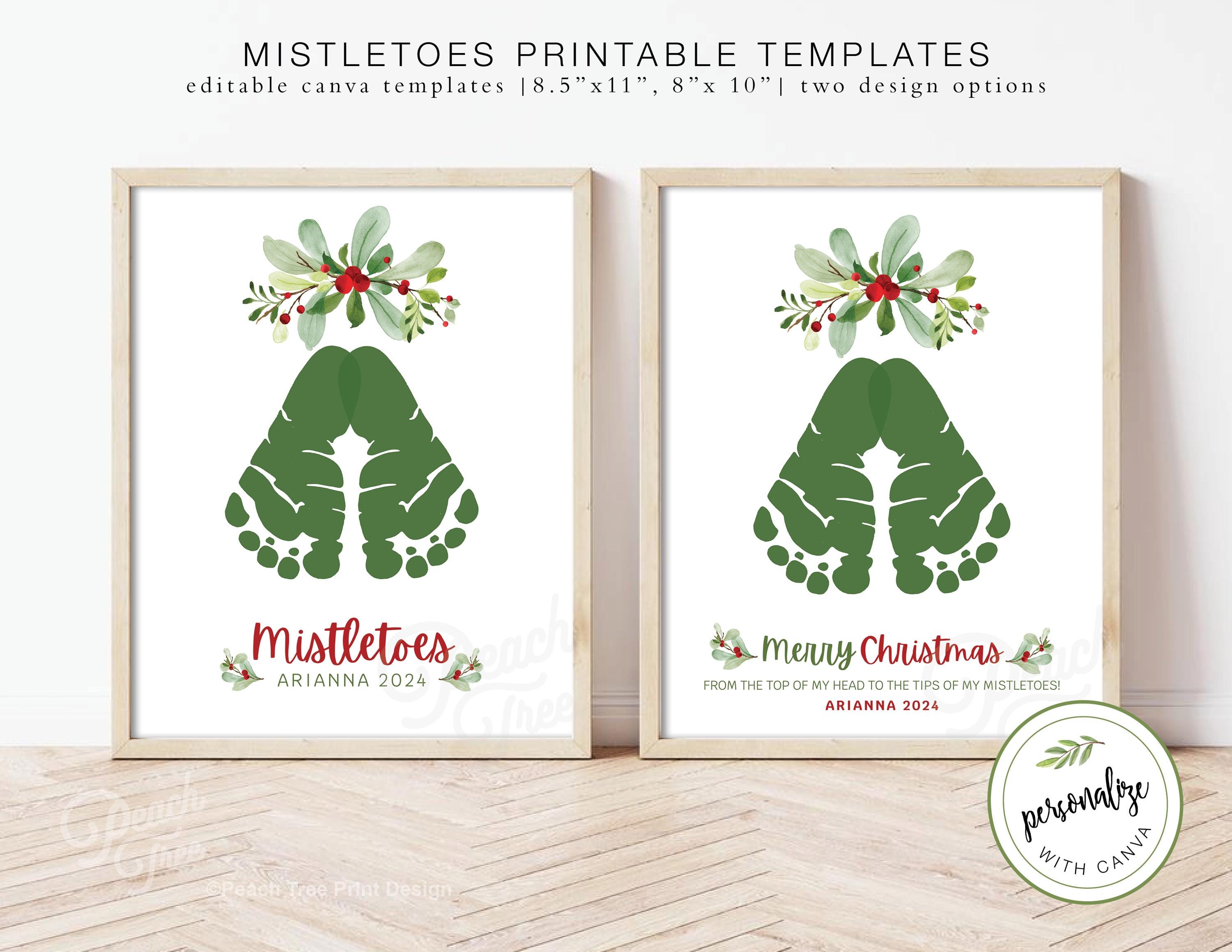 Mistletoes Print, Christmas Footprint Craft, Christmas Crafts for Kids ...