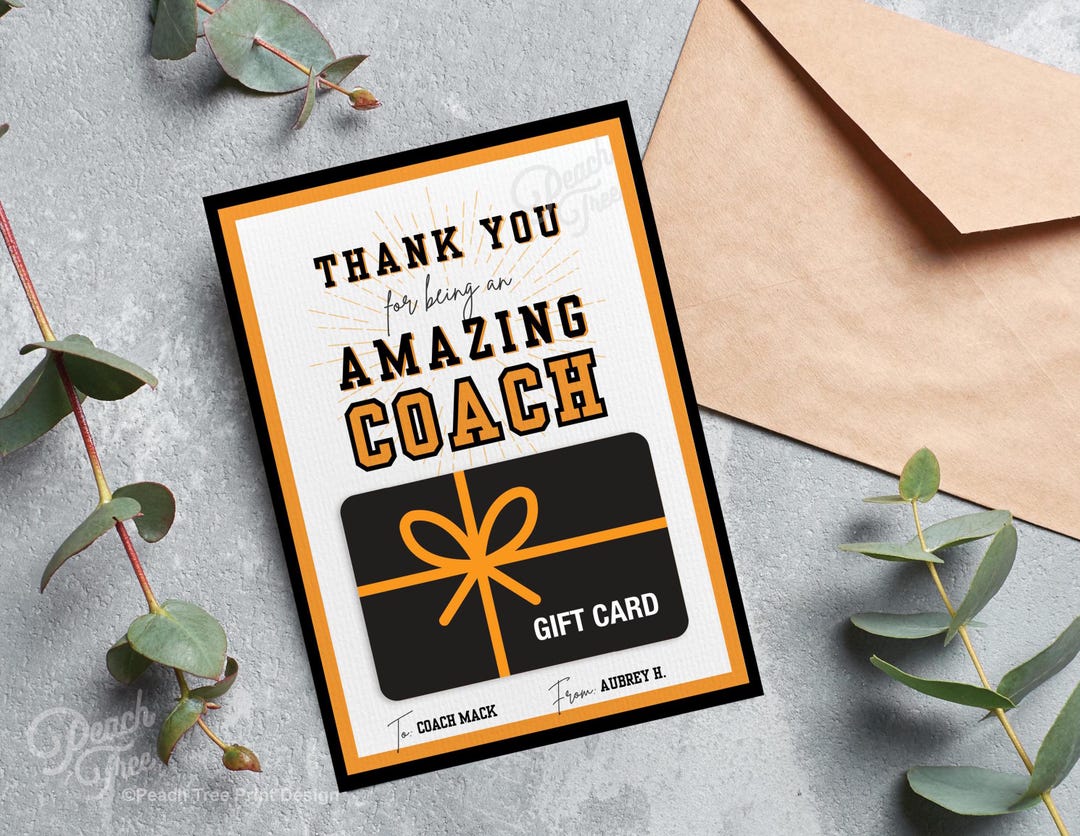 Coach Gift Card Holder, Coach Appreciation Gift, Editable Gift Card ...