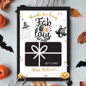 Printable Halloween Gift Card Holder, Teacher Appreciation Gift ...