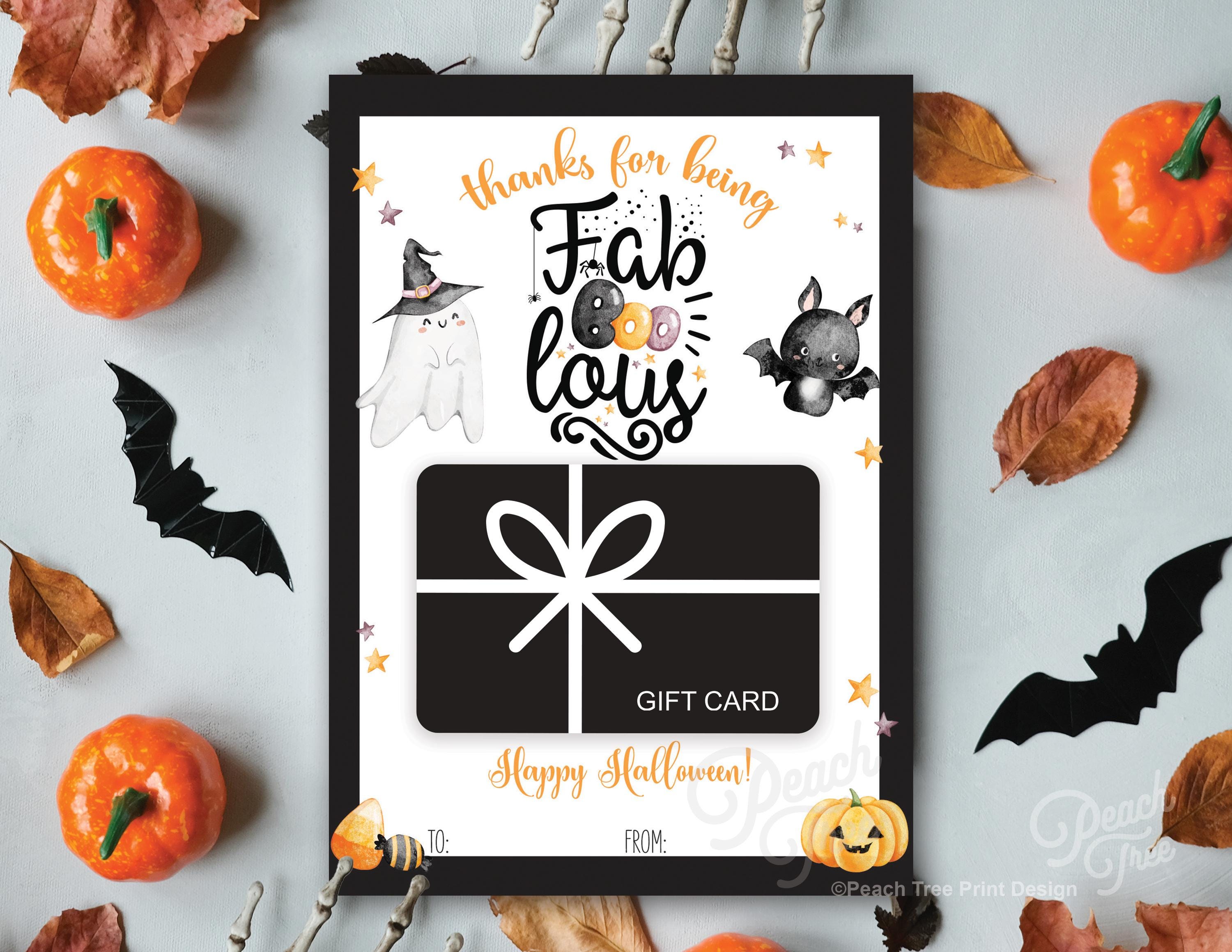 Printable Halloween Gift Card Holder, Teacher Appreciation Gift ...