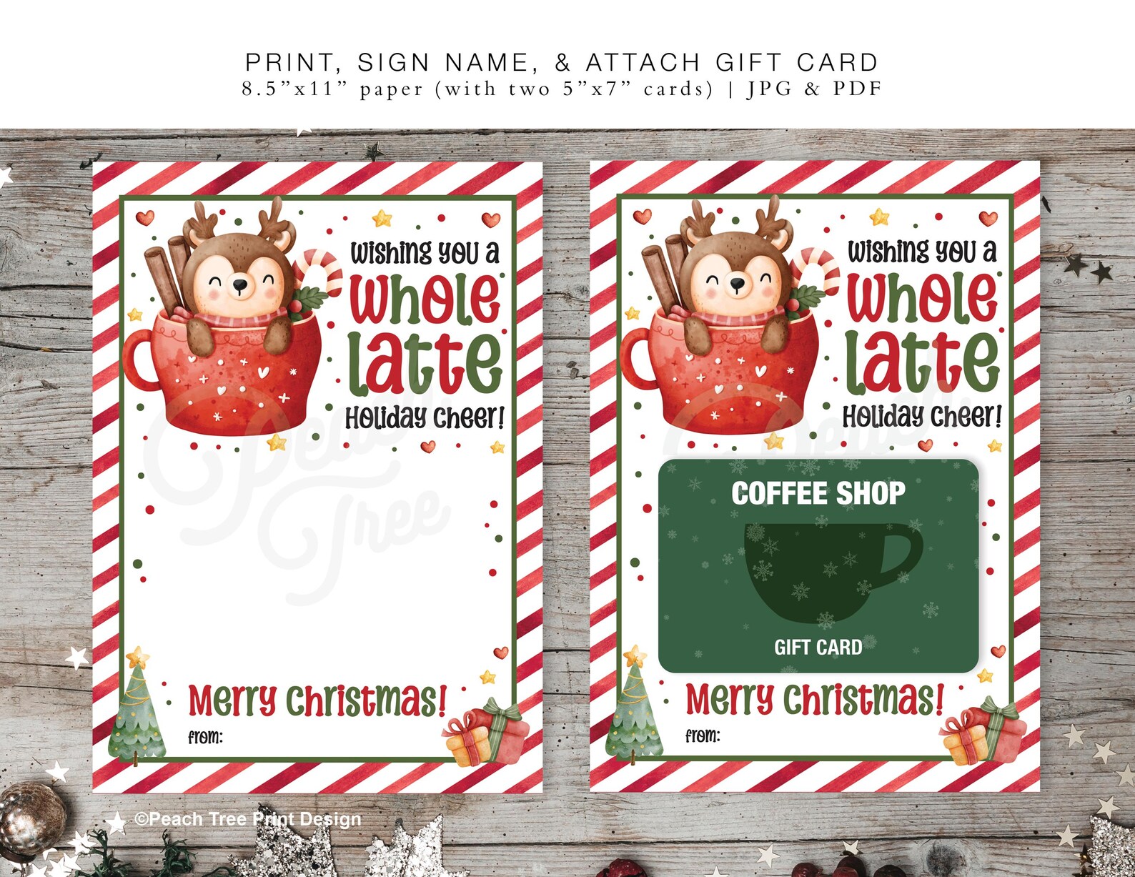 Christmas Gift Card Holder, Coffee Gift Card Holder, Christmas Gift Tag ...