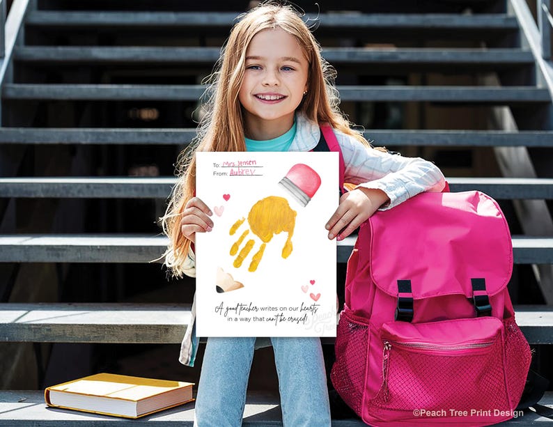 Teacher Appreciation Handprint Gift, Printable Handprint Art, DIY ...