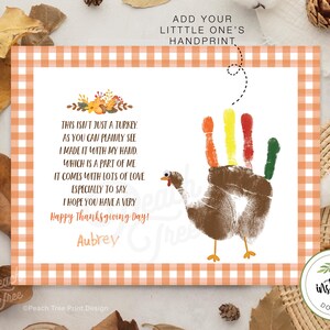 Thanksgiving Handprint Placemat, Turkey Handprint Art, Turkey Craft for ...