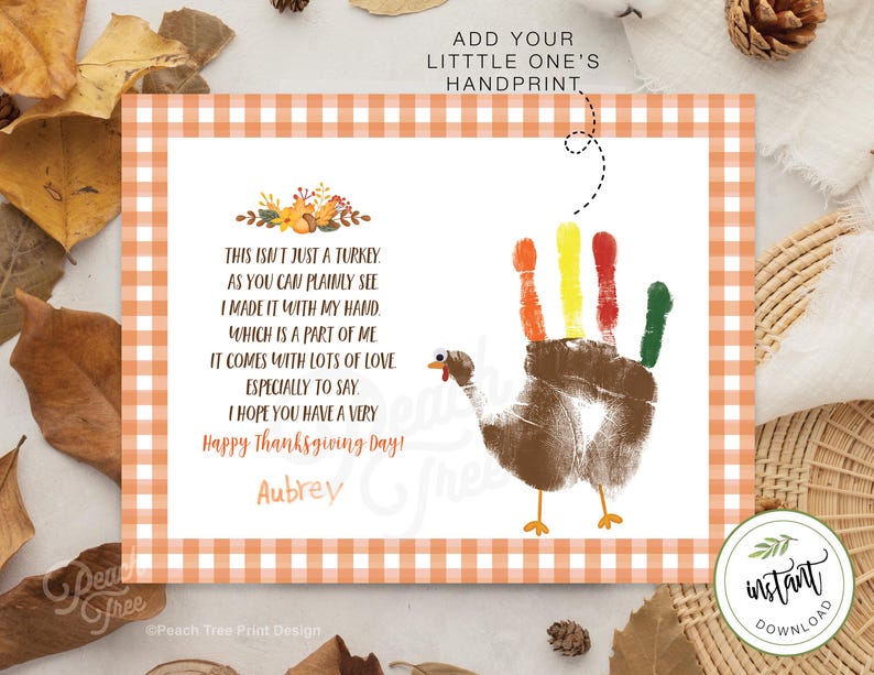 Thanksgiving Handprint Placemat, Turkey Handprint Art, Turkey Craft for ...