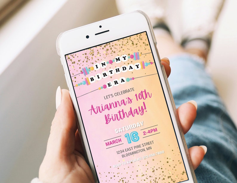 In My Birthday Era Invitation Printable Editable Party Invitation ...