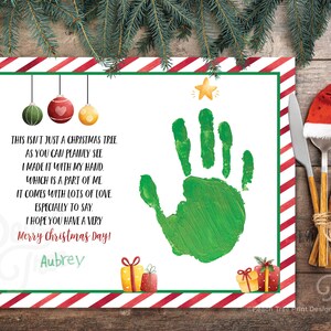 Christmas Handprint Placemat, Christmas Handprint Art, Christmas Craft ...