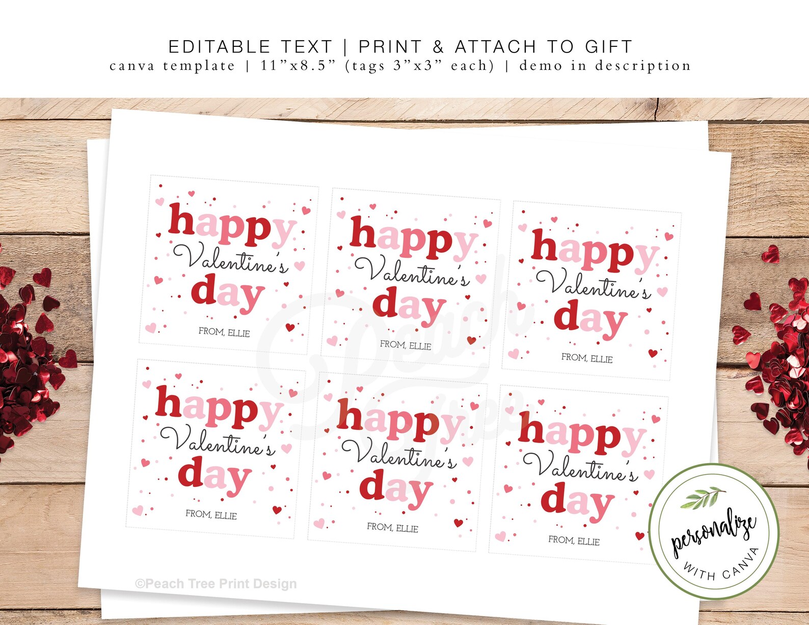 Printable Valentine Tag, Sweet Treat Tag, Valentine's Day Tag, Teacher ...