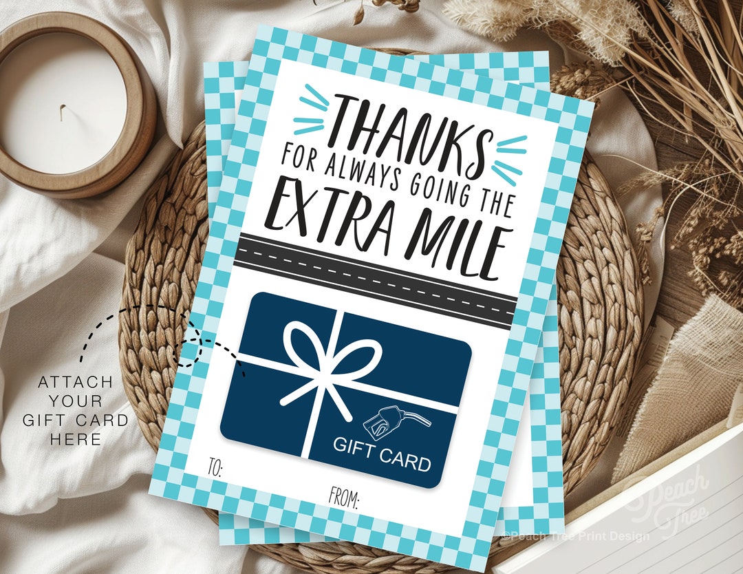 Printable Gas Gift Card Holder, Teacher Gift, Employee Thank You, Extra ...