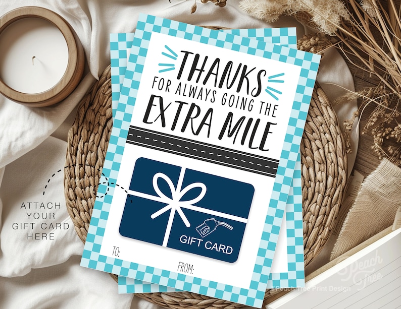 Printable Gas Gift Card Holder, Teacher Gift, Employee Thank You, Extra ...