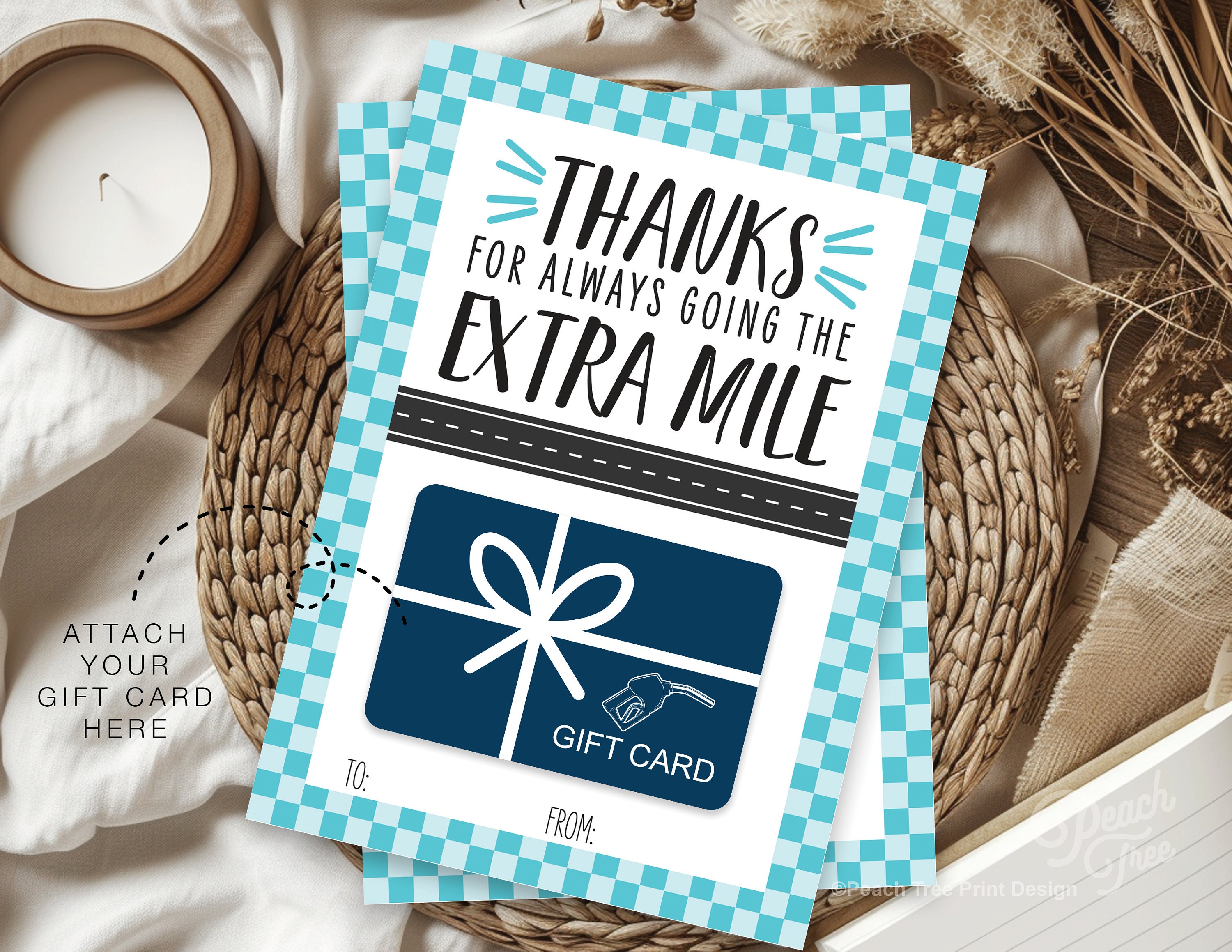 Printable Gas Gift Card Holder, Teacher Gift, Employee Thank You, Extra ...