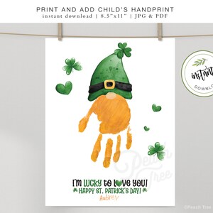St. Patrick's Day Printable, St. Patrick's Day Handprint Craft ...