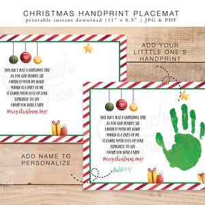 Christmas Handprint Placemat, Christmas Handprint Art, Christmas Craft ...