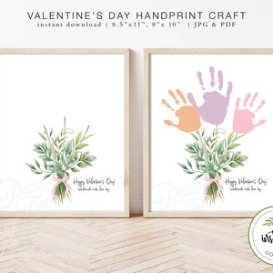 Flower Handprint Art, Valentine Handprint, Valentine's Day Handprint ...