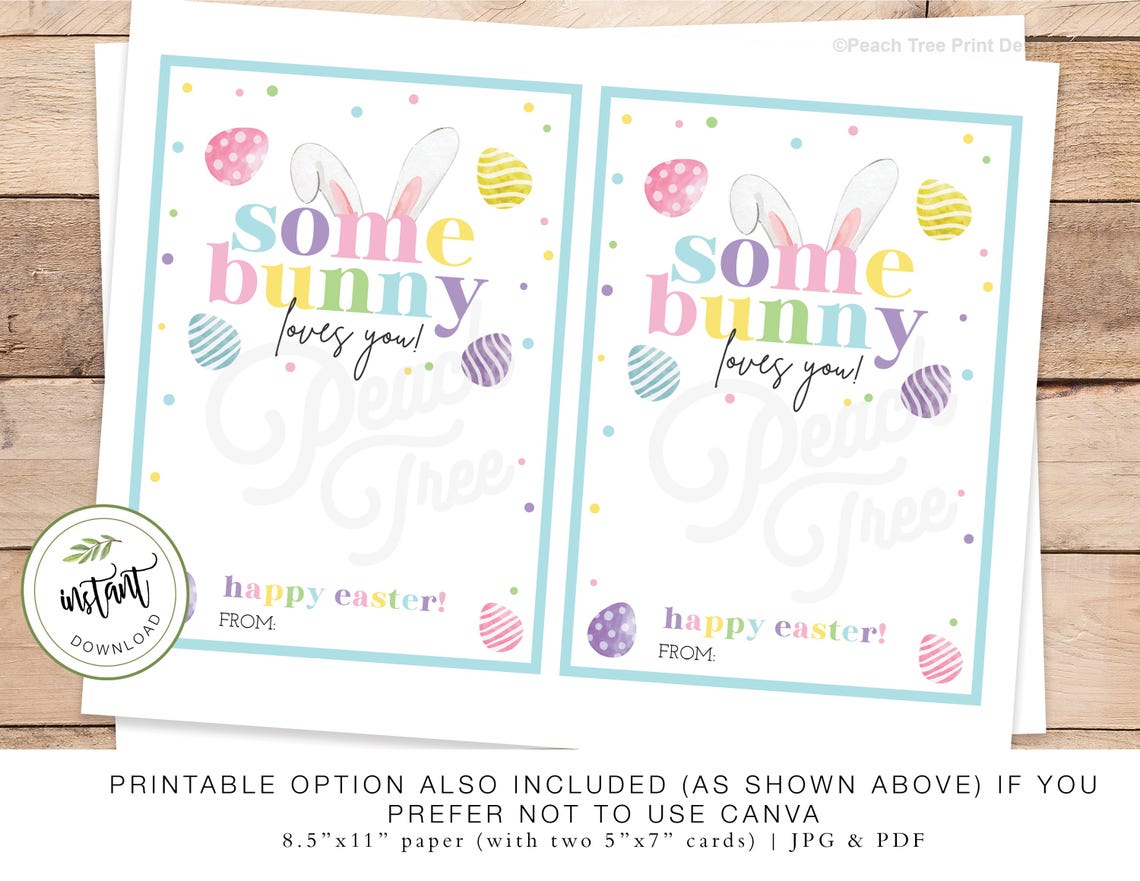 Easter Gift Card Holder Printable, Some Bunny Loves You, Printable ...