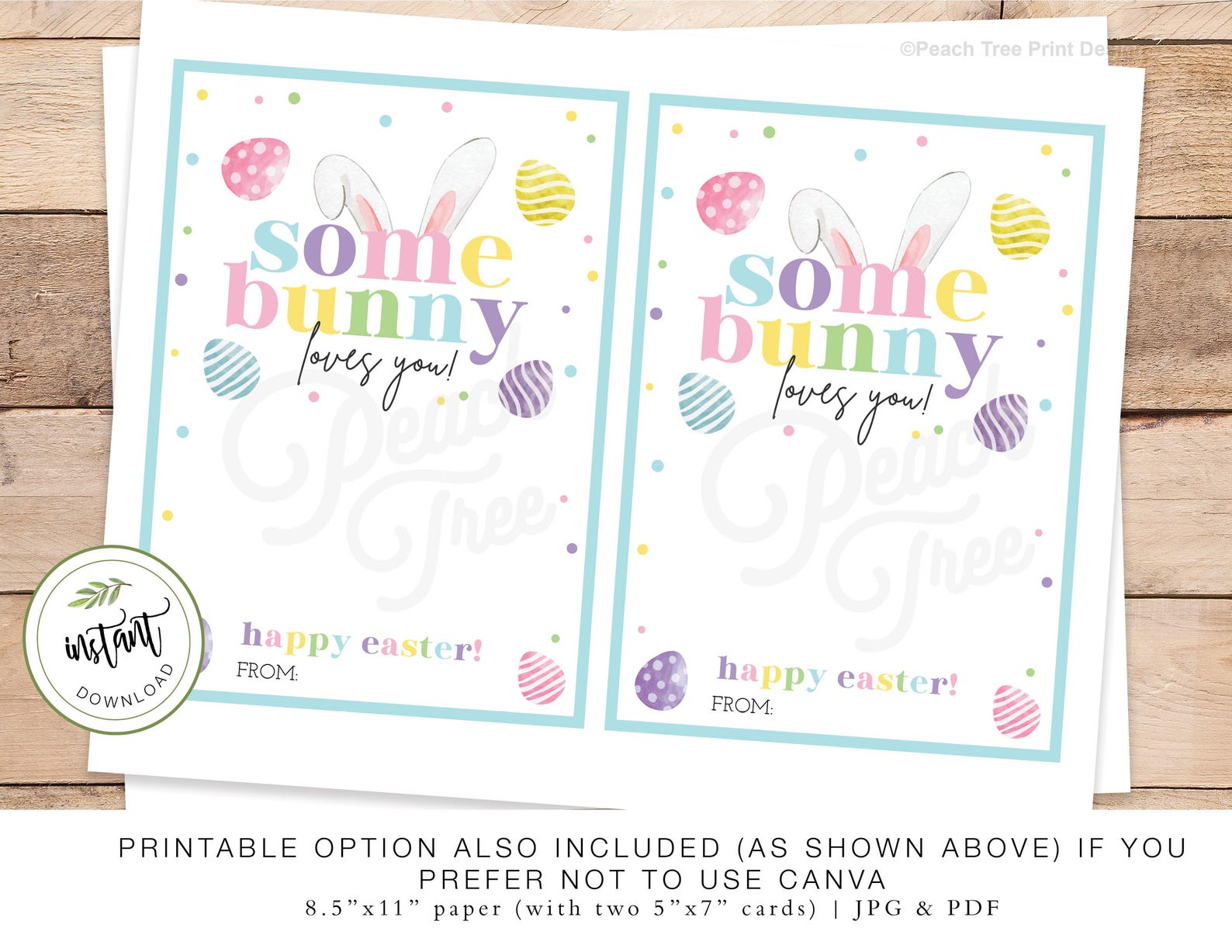 Easter Gift Card Holder Printable, Some Bunny Loves You, Printable ...
