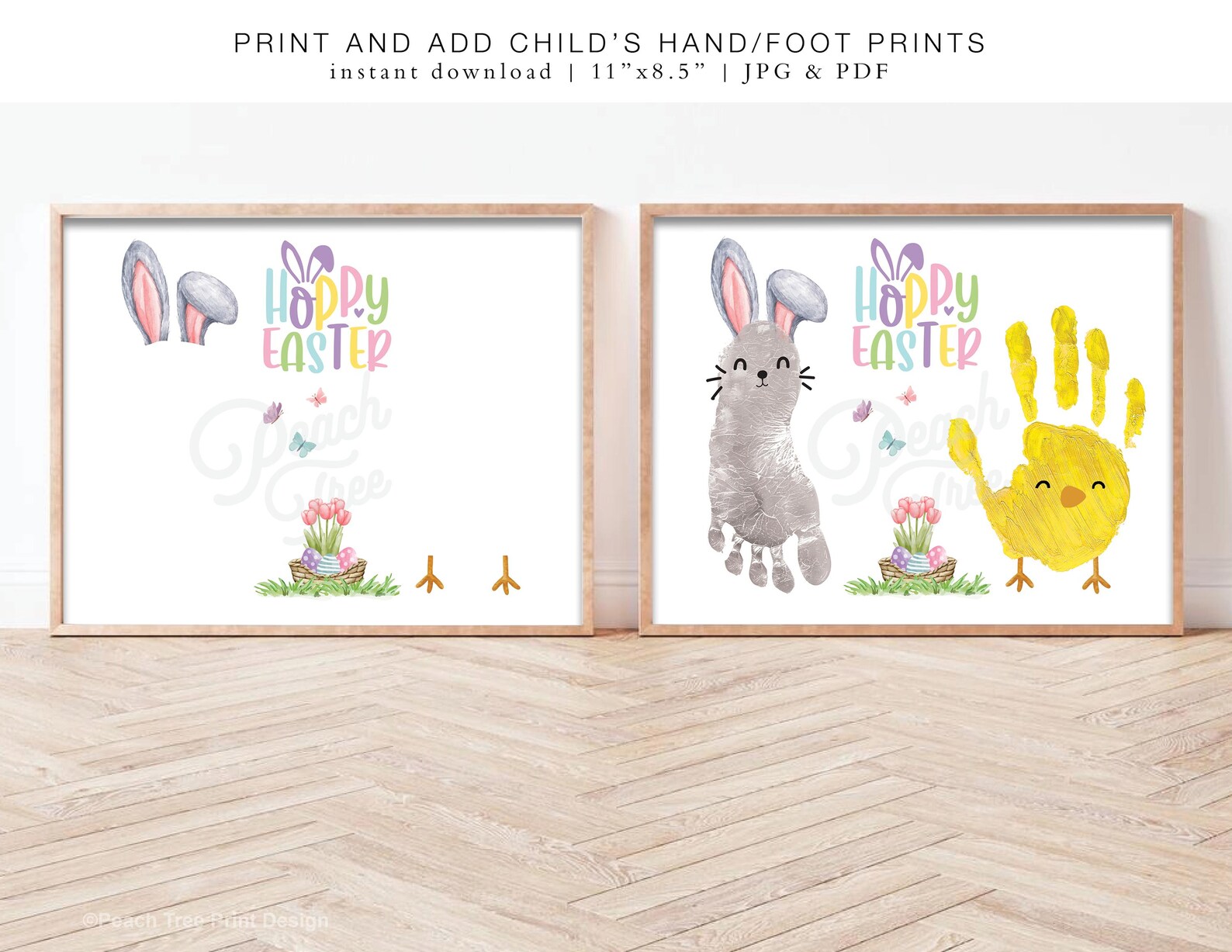 Easter Handprint Craft Printable, Easter Handprint Craft Bunny Chick ...