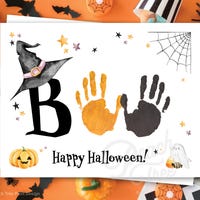 Spider Handprint Craft, Happy Halloween Handprint Craft Printable ...