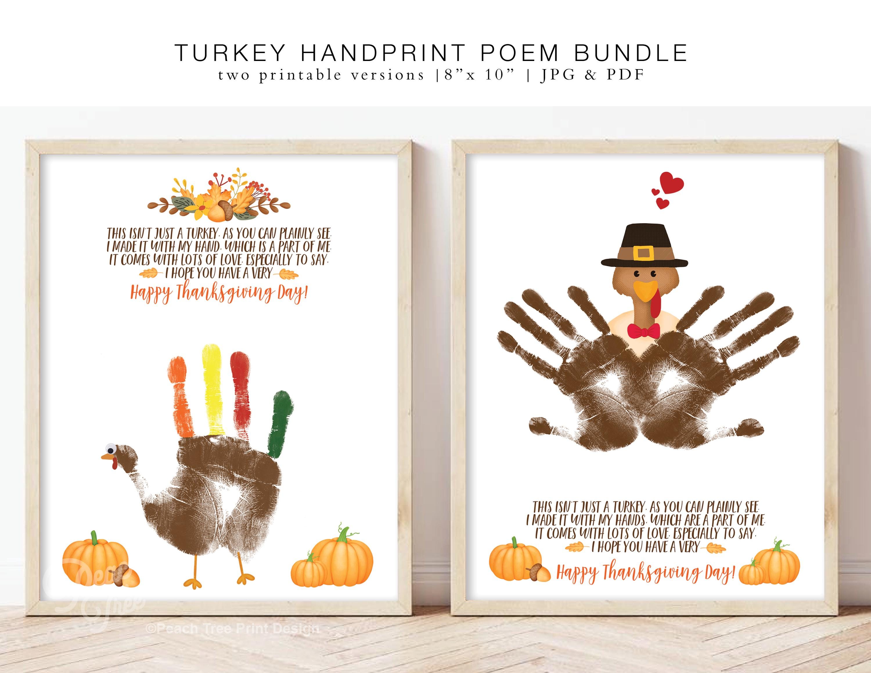 Turkey Handprint Craft, Thanksgiving Handprint Art, Thanksgiving ...