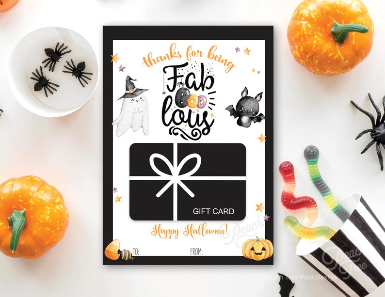 Printable Halloween Gift Card Holder, Teacher Appreciation Gift ...