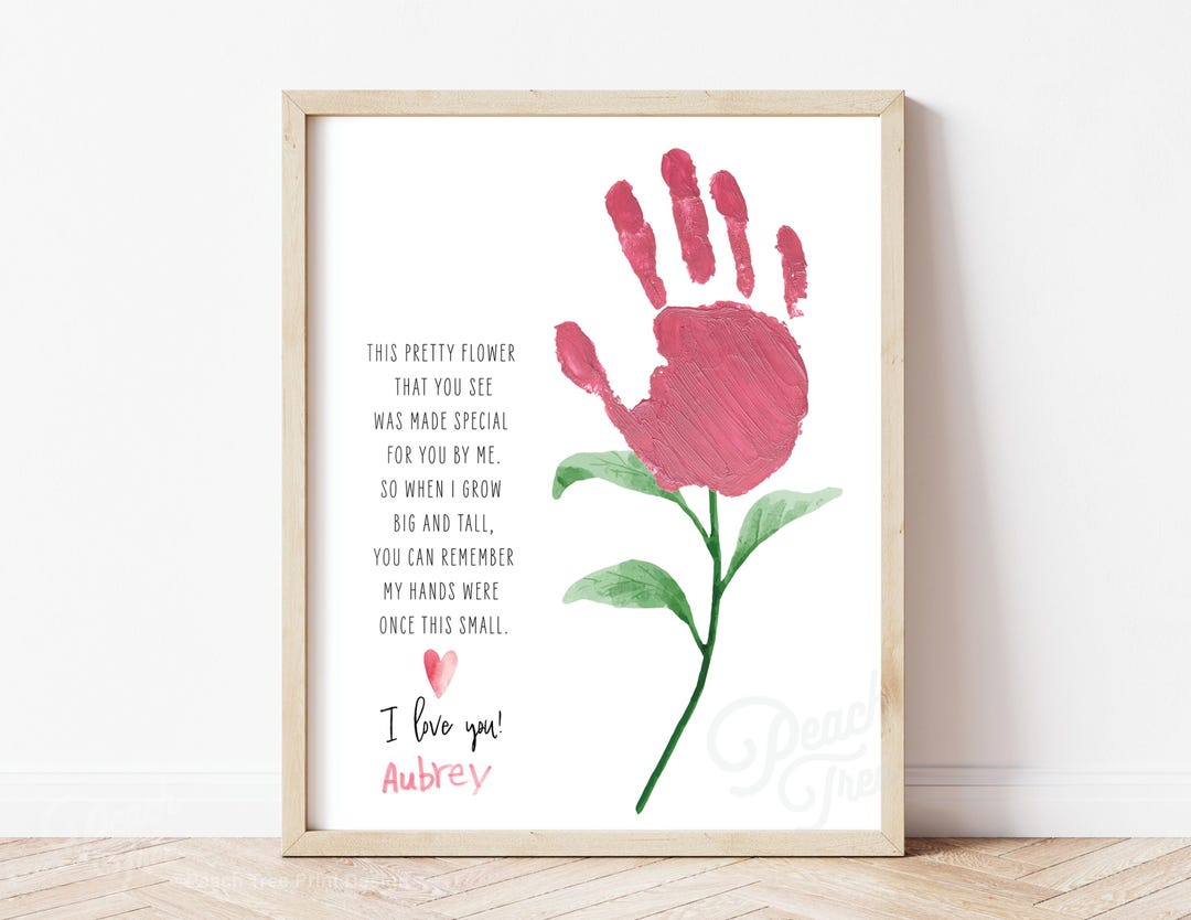 Flower Handprint Art, Valentine Handprint, Mothers Day Handprint Craft ...