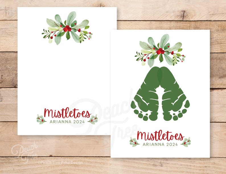 Mistletoes Print, Christmas Footprint Craft, Christmas Crafts for Kids ...