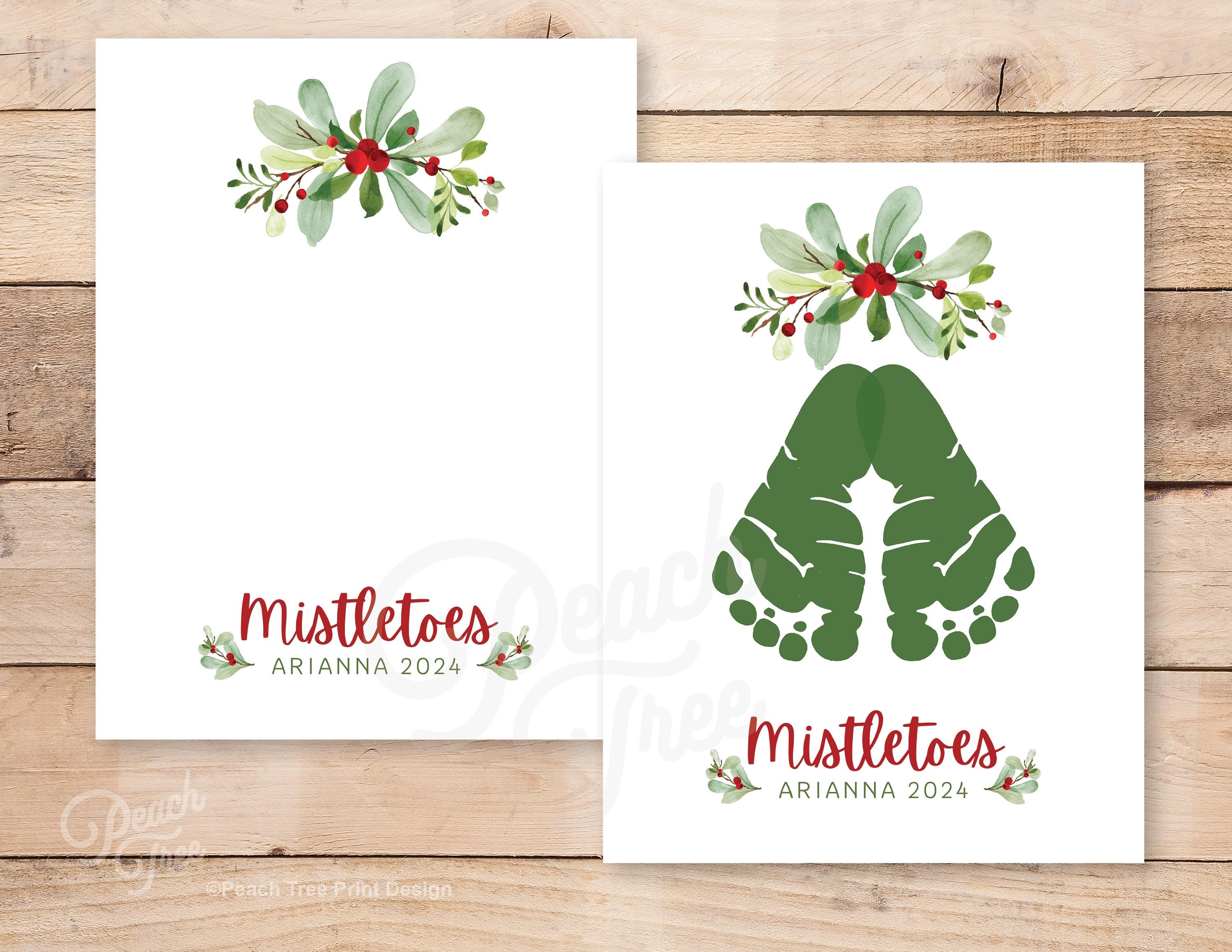 Mistletoes Print, Christmas Footprint Craft, Christmas Crafts for Kids ...