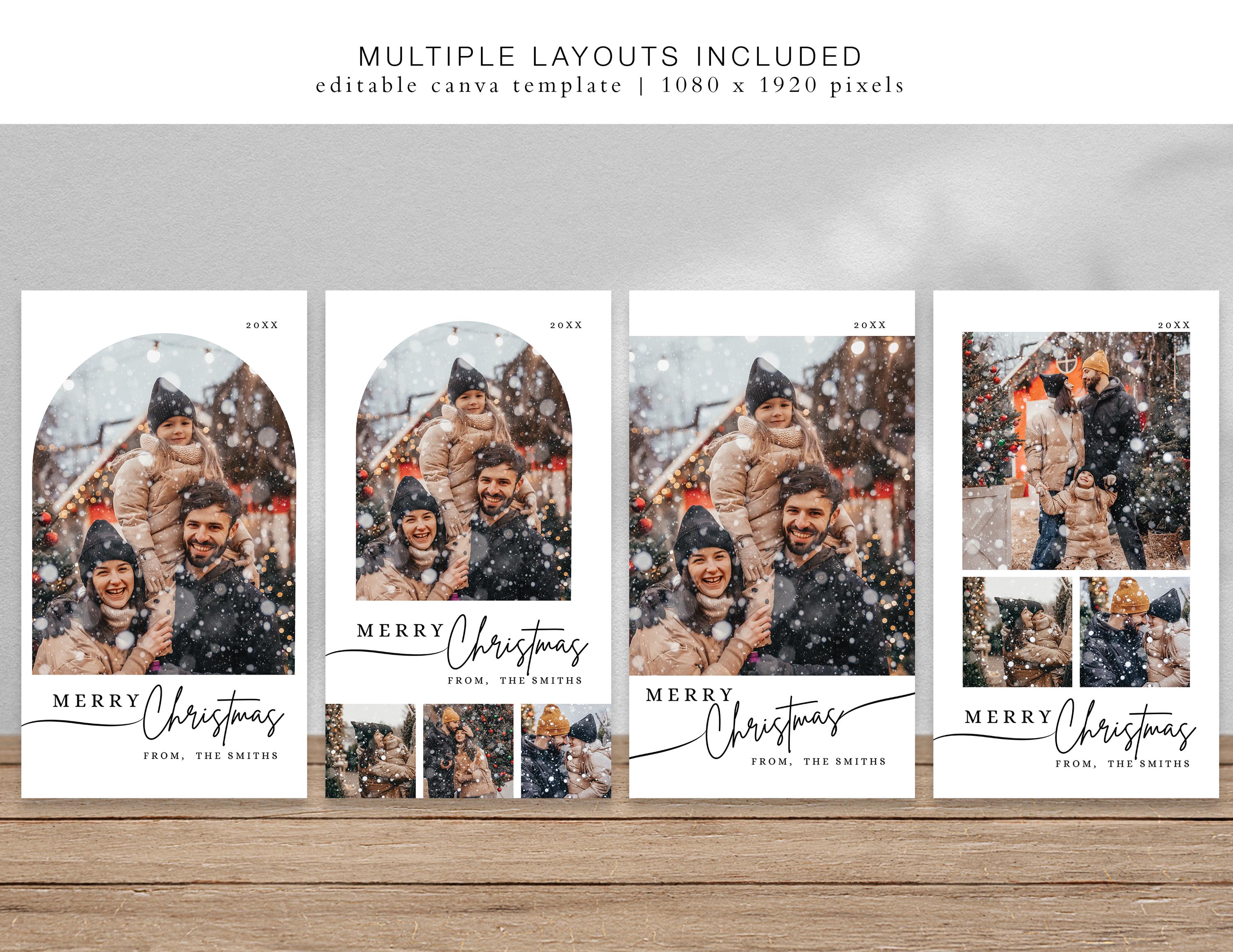 Digital Christmas Card Template, Electronic Christmas Card, Christmas ...
